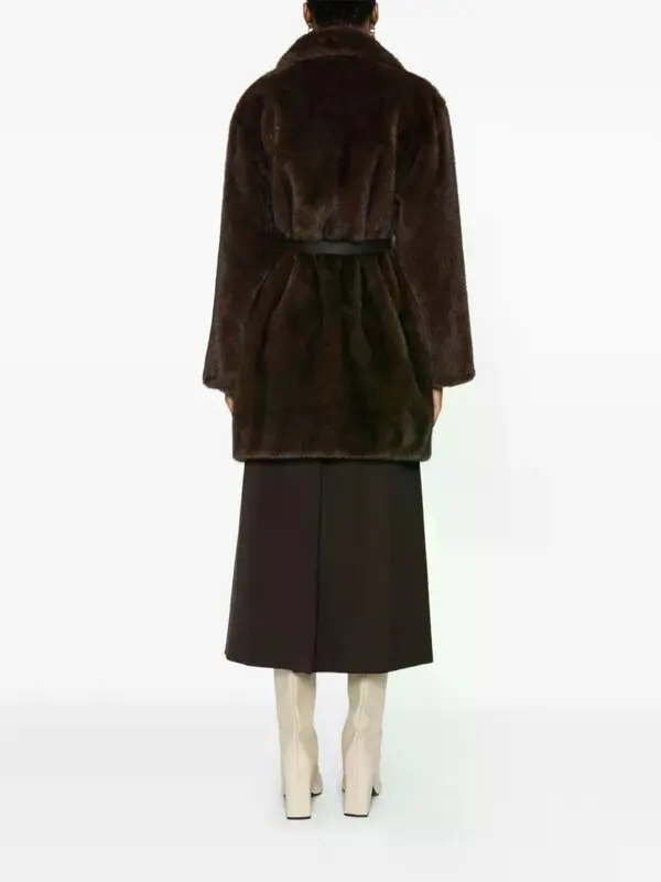 P.a.r.o.s.h Faux Fur Belted Coat