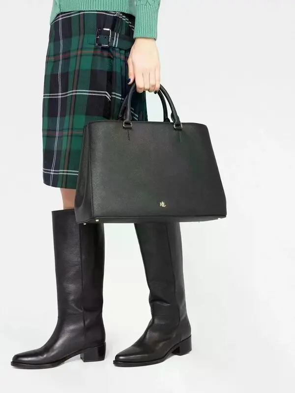 Ralph Lauren Hanna Leather Satchel Bag - Black