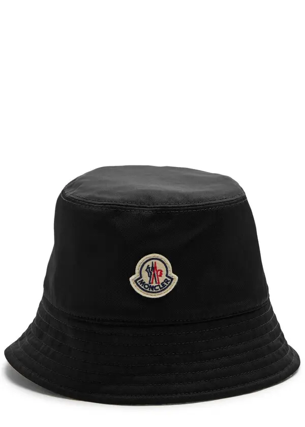 Moncler Reversible Houndstooth Wool-blend Bucket Hat - Brown