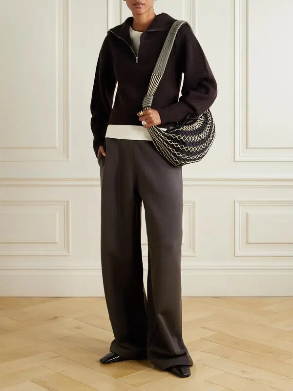 LEMAIRE Wool And Cotton-blend Wide-leg Trousers