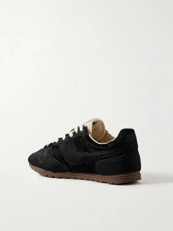 AUTRY Windspin Calf Hair Sneakers - Black