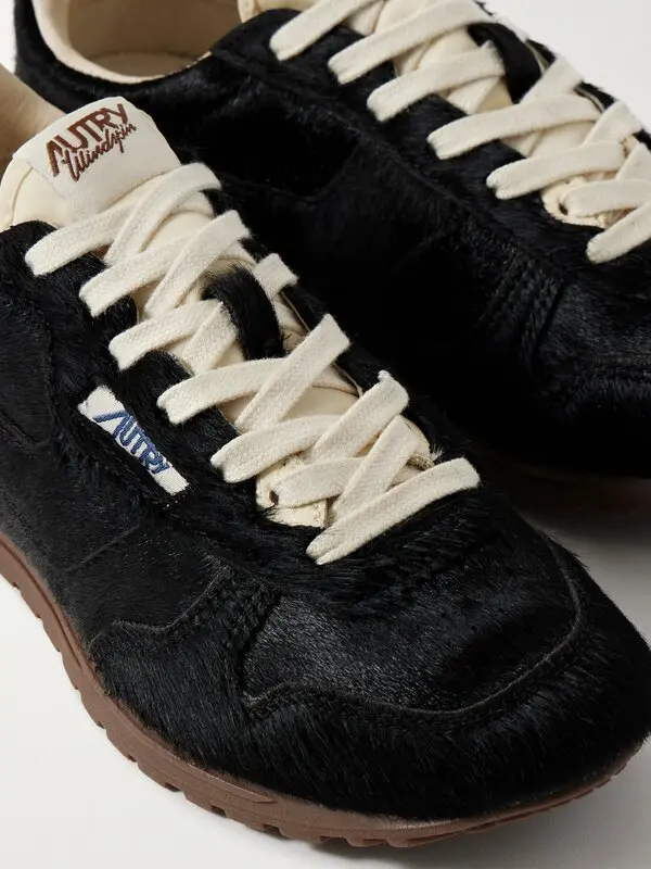 AUTRY Windspin Calf Hair Sneakers - Black