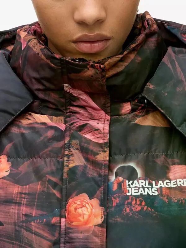Karl Lagerfeld All-over Graphic Print Puffer Jacket