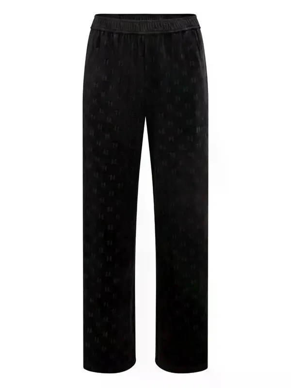 Karl Lagerfeld Monogram Velvet Track Pants - Black