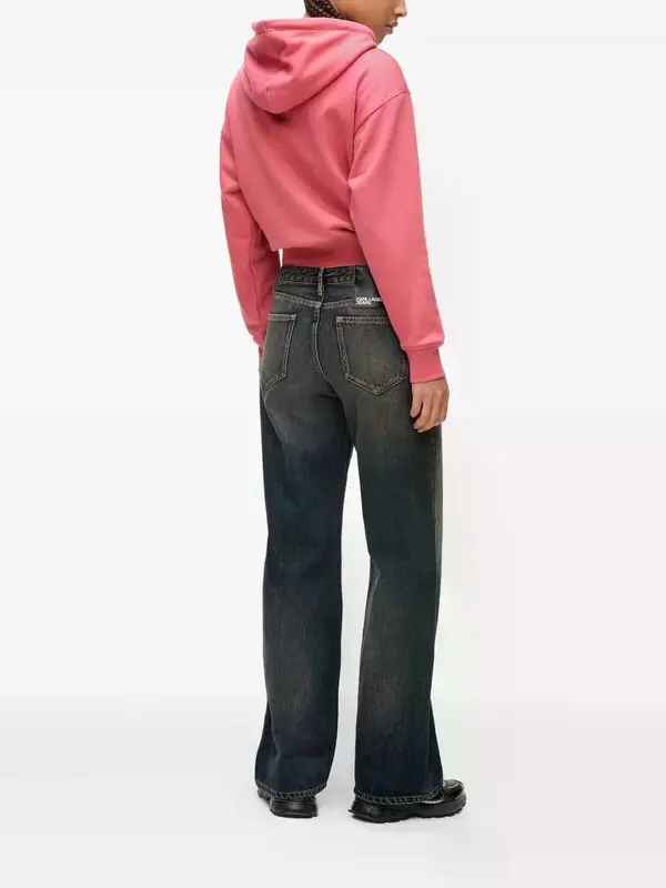 Karl Lagerfeld Logo Patch Wide Leg Jeans