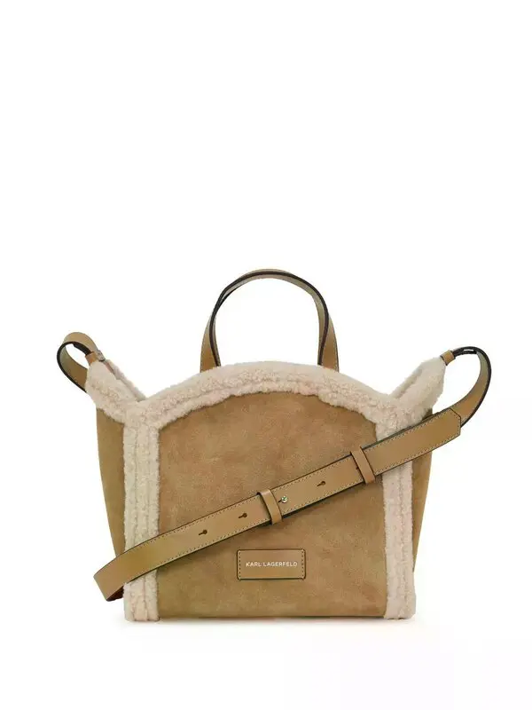 Karl Lagerfeld Small K-circle Shearling Tote Bag