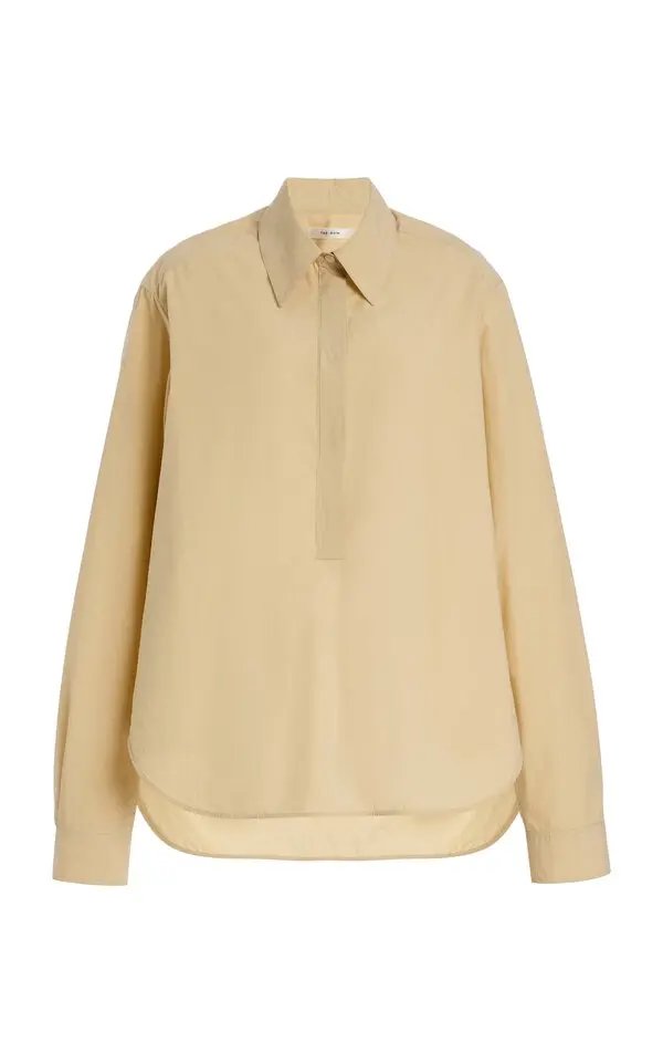 THE ROW Margan Cotton-poplin Pullover Shirt - Neutral