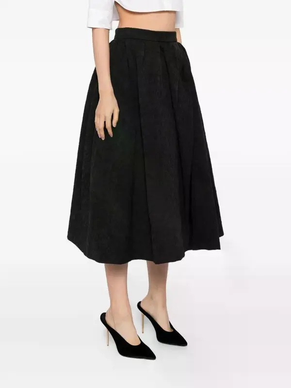 Carolina Herrera Floral Cloqué Midi Skirt