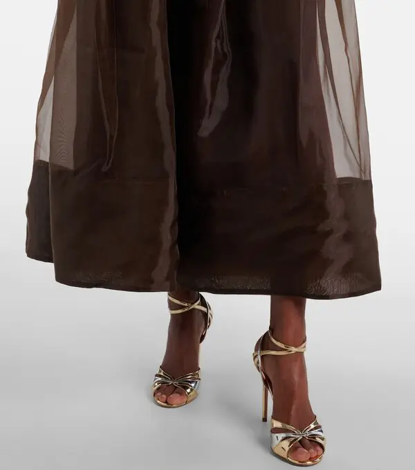Simkhai Montgomery Organza Shirt Dress - Brown