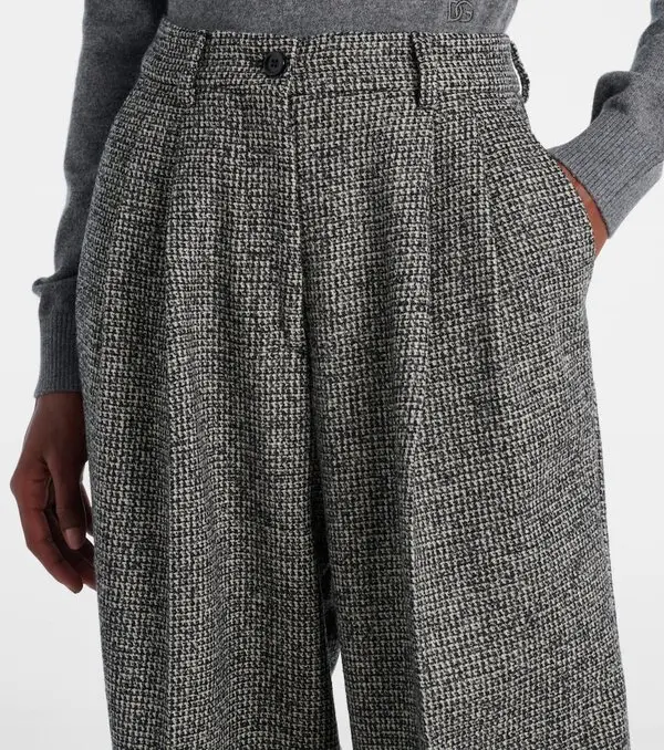 Dolce & Gabbana Pleated Wool-blend Wide-leg Pants
