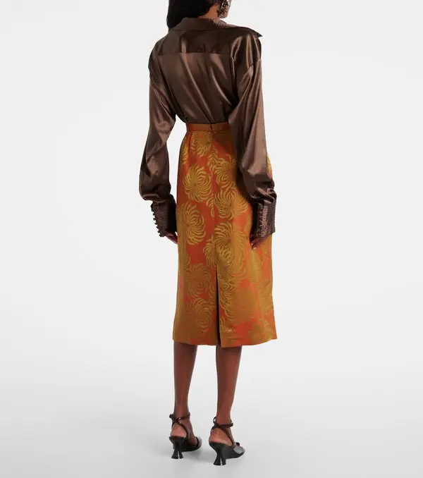 Dries Van Noten Printed Midi Skirt