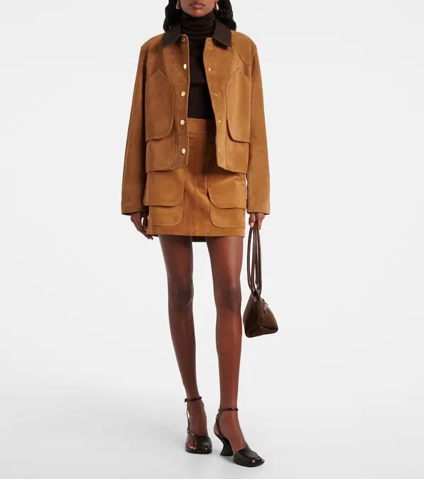 Veronica Beard Norwood Suede Miniskirt
