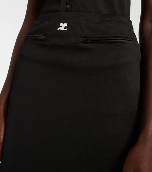 COURREGES Interlock Tracksuit Midi Skirt - Black