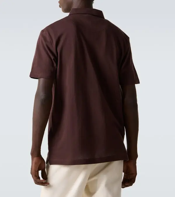 Sunspel Cotton Polo Shirt - Brown