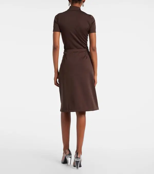 COURREGES Interlock Tracksuit Midi Skirt In Chocolate