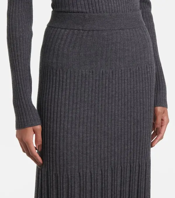 JOSEPH Merino Ribbed-knit Wool Maxi Skirt