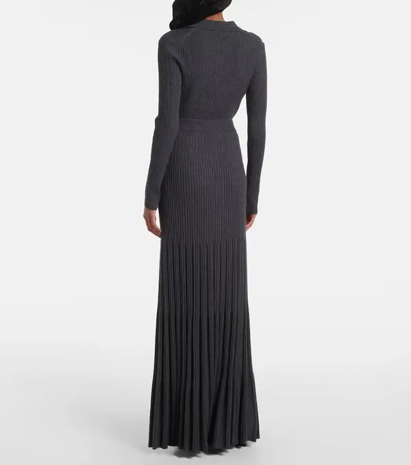 JOSEPH Merino Ribbed-knit Wool Maxi Skirt