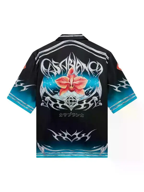 Casablanca Blades Silk Shirt - Black