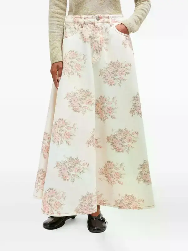 GANNI Floral-print Maxi Skirt