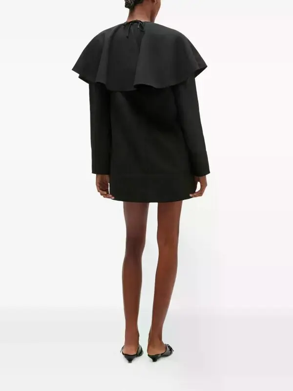 GANNI Ruffled Cape-attachment Mini Dress
