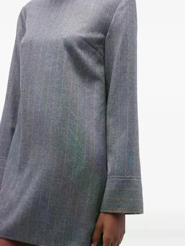 GANNI Pinstripe Ruffled Dress