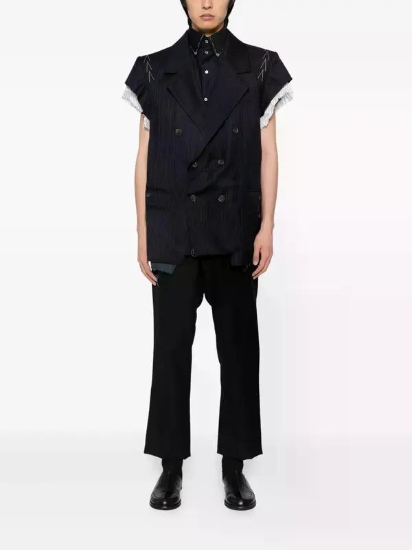 SONIA CARRASCO Sleeveless Double-breasted Blazer