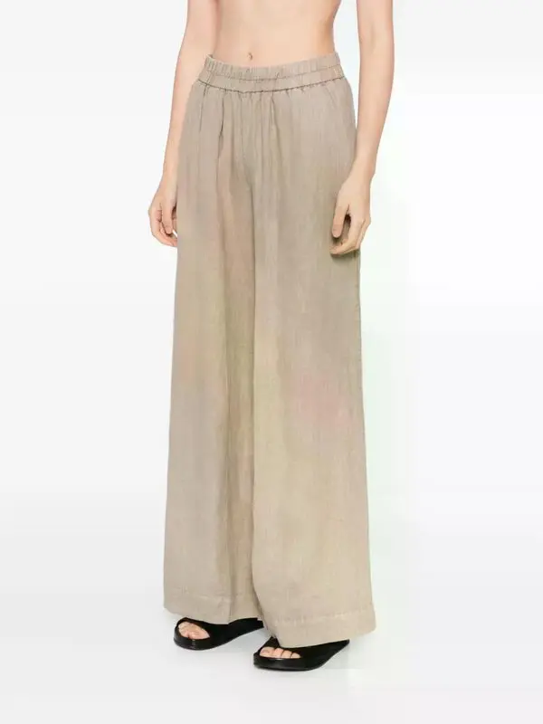 JAMES PERSE Wide-leg Linen Trousers - Brown