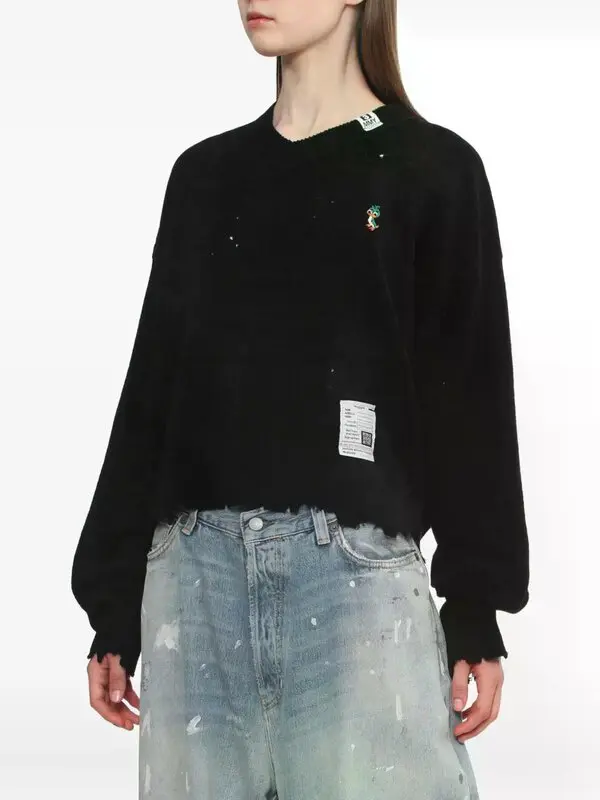 Mihara Yasuhiro Distressed V-neck Sweater