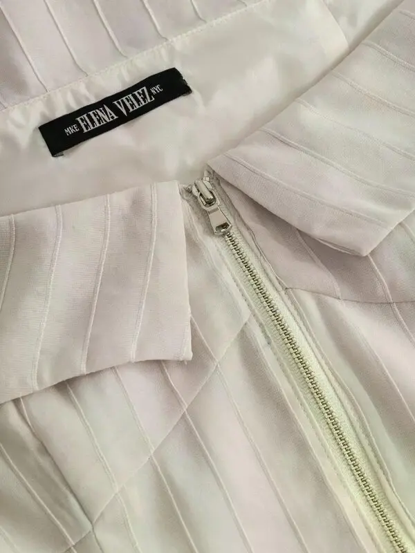 ELENA VELEZ Off-shoulder Zip-front Blouse