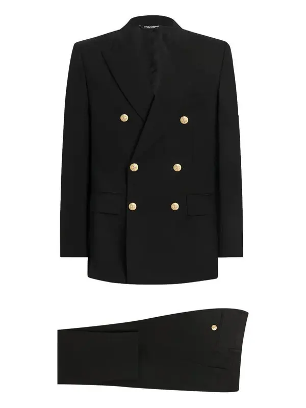 Dolce & Gabbana Martini-fit Gold-button Double-breasted Suit