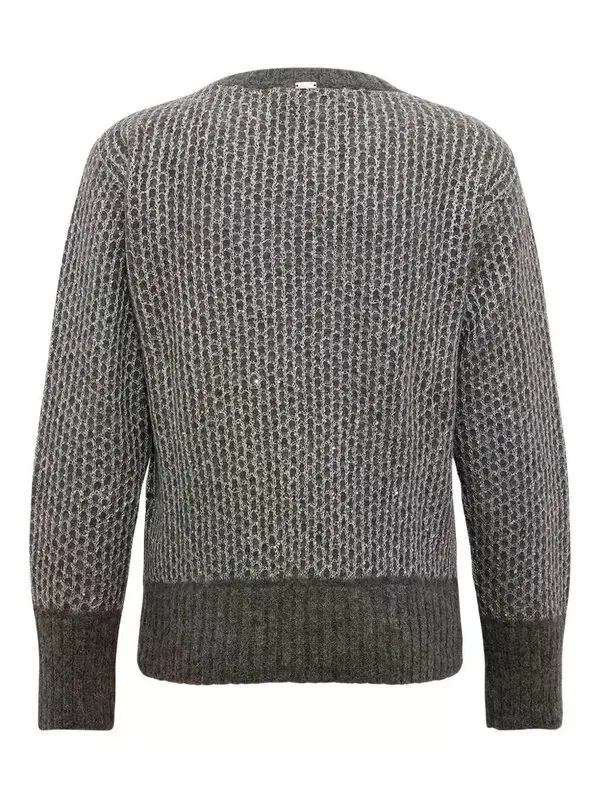 Herno Sequin Embellishment Round Neck Sweater - Grey