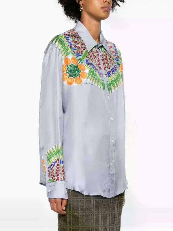 PIERRE-LOUIS MASCIA Floral-print Shirt - Blue