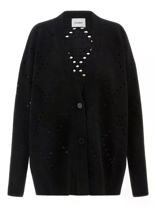NUDE Argyle Cut-out Cardigan