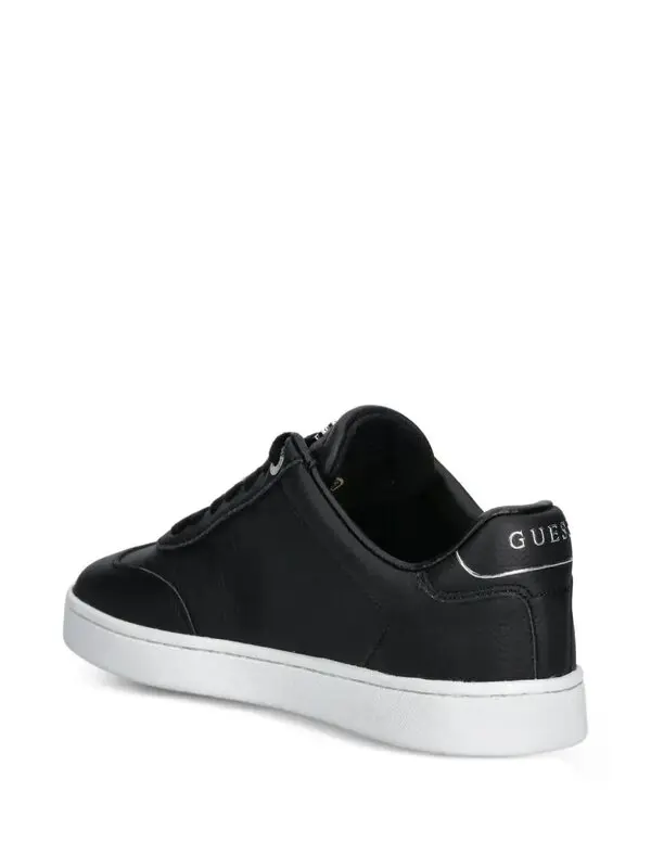 Guess Leather Lace-up Sneakers With Triangle Logo Detail
