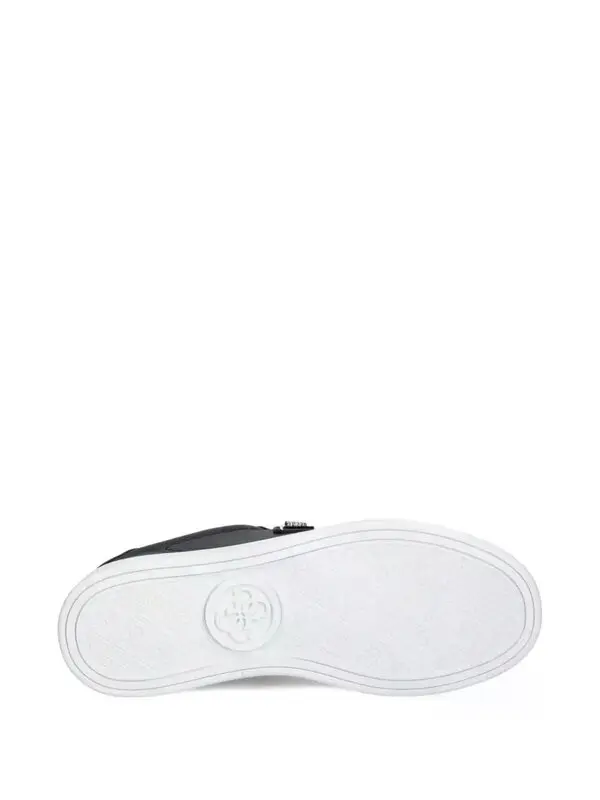 Guess Leather Lace-up Sneakers With Triangle Logo Detail
