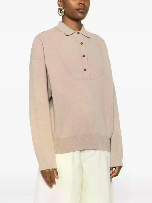 Jacquemus Button Polo-neck Sweater - Neutrals