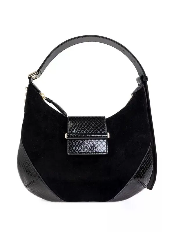 JIMMY CHOO Suede Shoulder Bag - Black