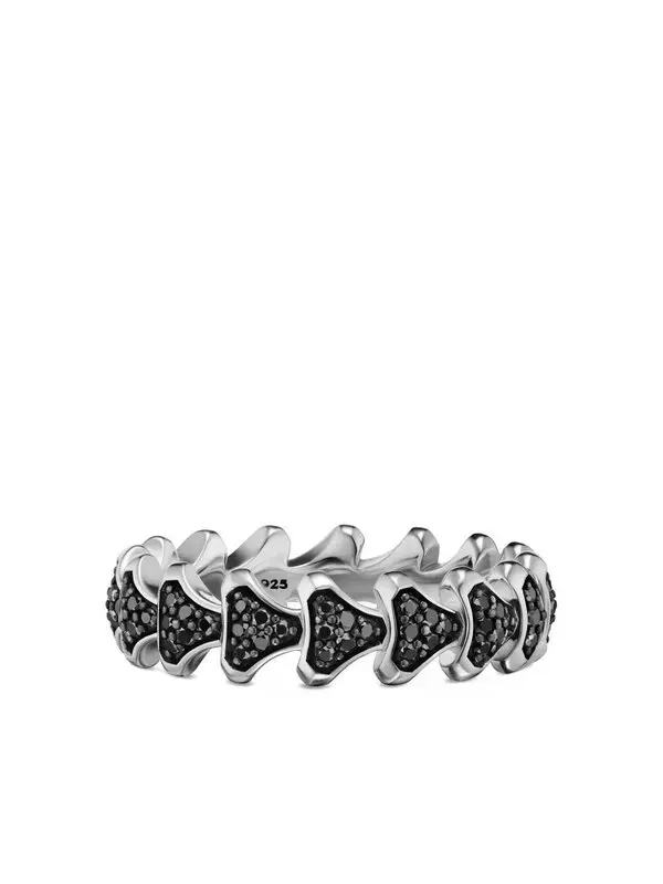 David Yurman Sterling Armory Black Diamond Ring - Silver