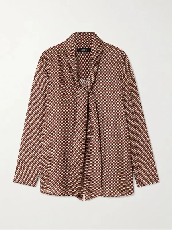 JOSEPH Adele Printed Tencel™ And Silk-blend Satin Blouse