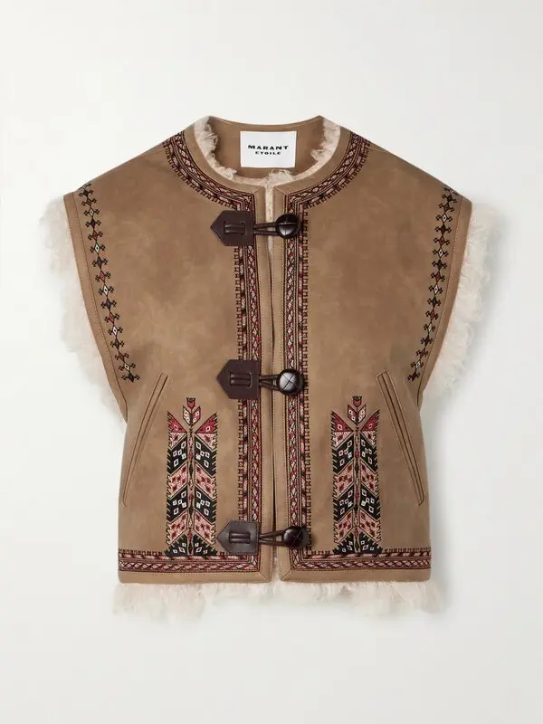 MARANT ETOILE Clemencia Embroidered Fleece Vest