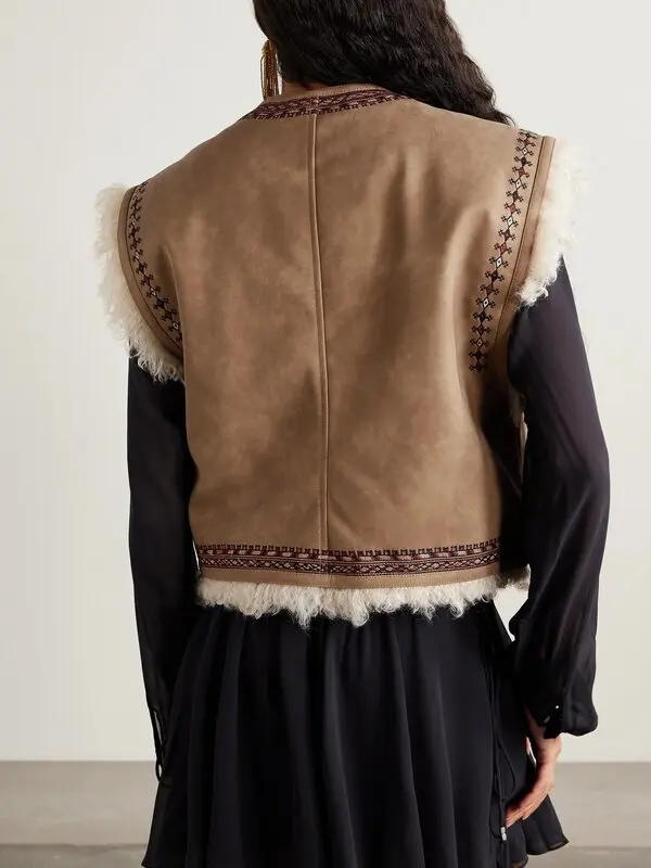 MARANT ETOILE Clemencia Embroidered Fleece Vest