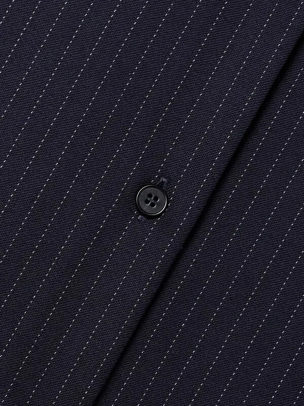Another Tomorrow Pinstriped Wool-blend Shirt