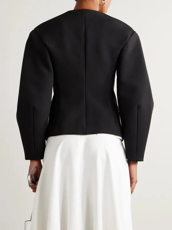 Jacquemus Ovalo Crepe Cropped Jacket - Black