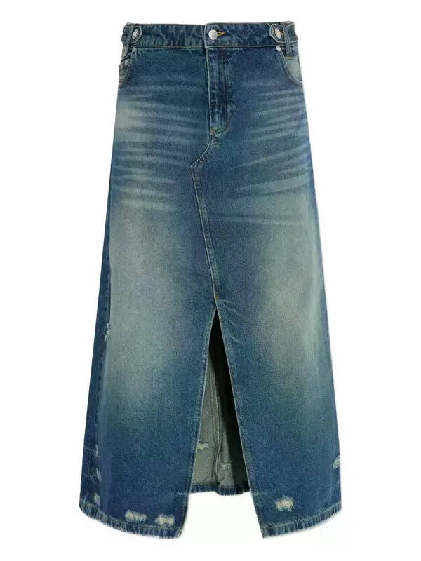 MISBHV Distressed Denim Maxi Skirt