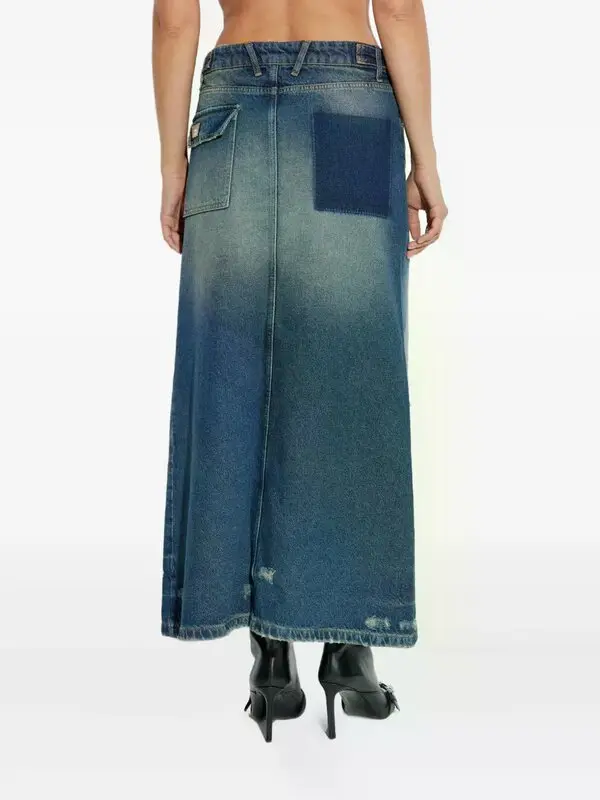 MISBHV Distressed Denim Maxi Skirt