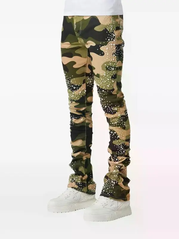 GUAPI Camouflage Embellished Jeans