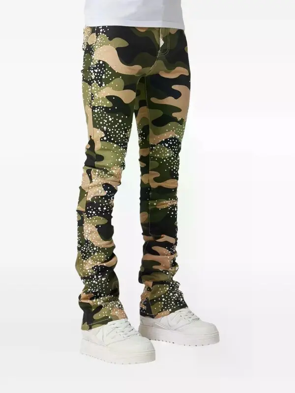 GUAPI Camouflage Embellished Jeans