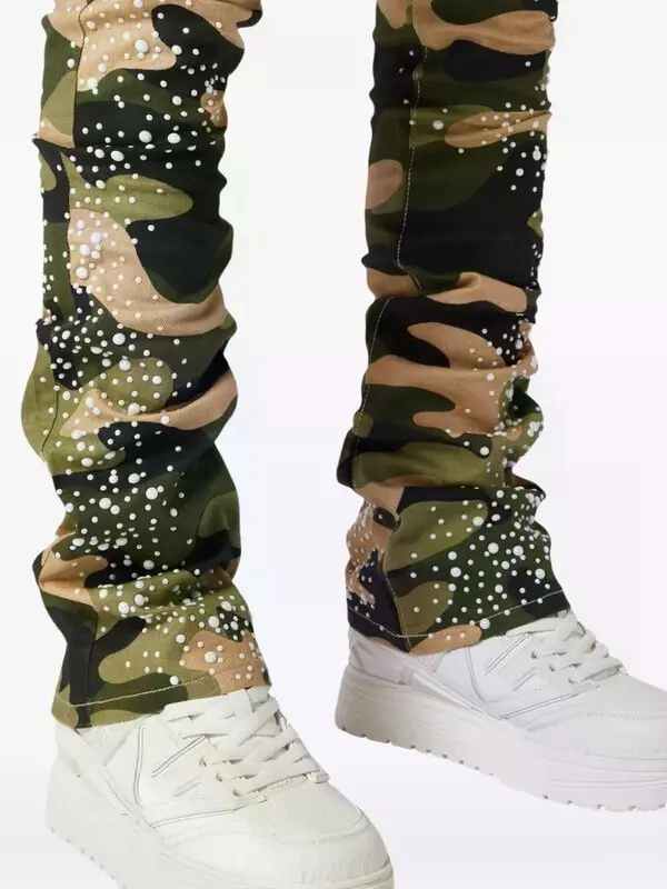 GUAPI Camouflage Embellished Jeans