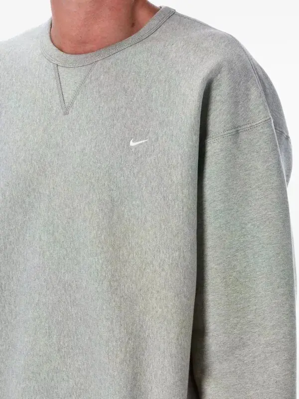 Nike Swoosh Embroidery Crew-neck Sweatshirt - Grey