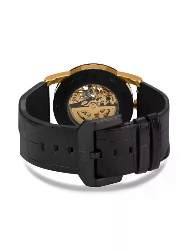 FOB PARIS Automatic Watch With Embossed Leather Strap
